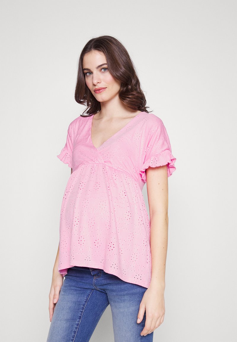 MAMALICIOUS MLDINNE TOP - T-shirt con stampa - begonia pink/fuxia ...