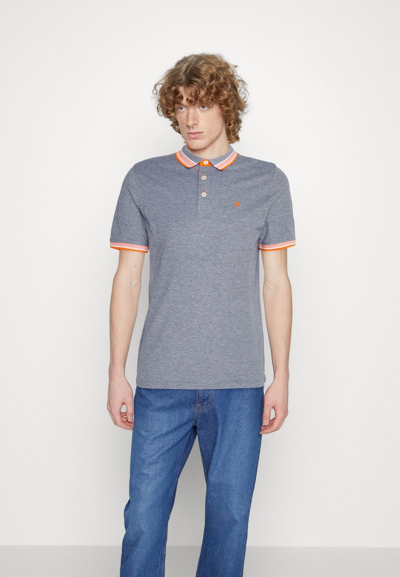Jack & Jones EPAULOS SS NOOS - Poloshirt - grau/dunkelblau - Zalando.de
