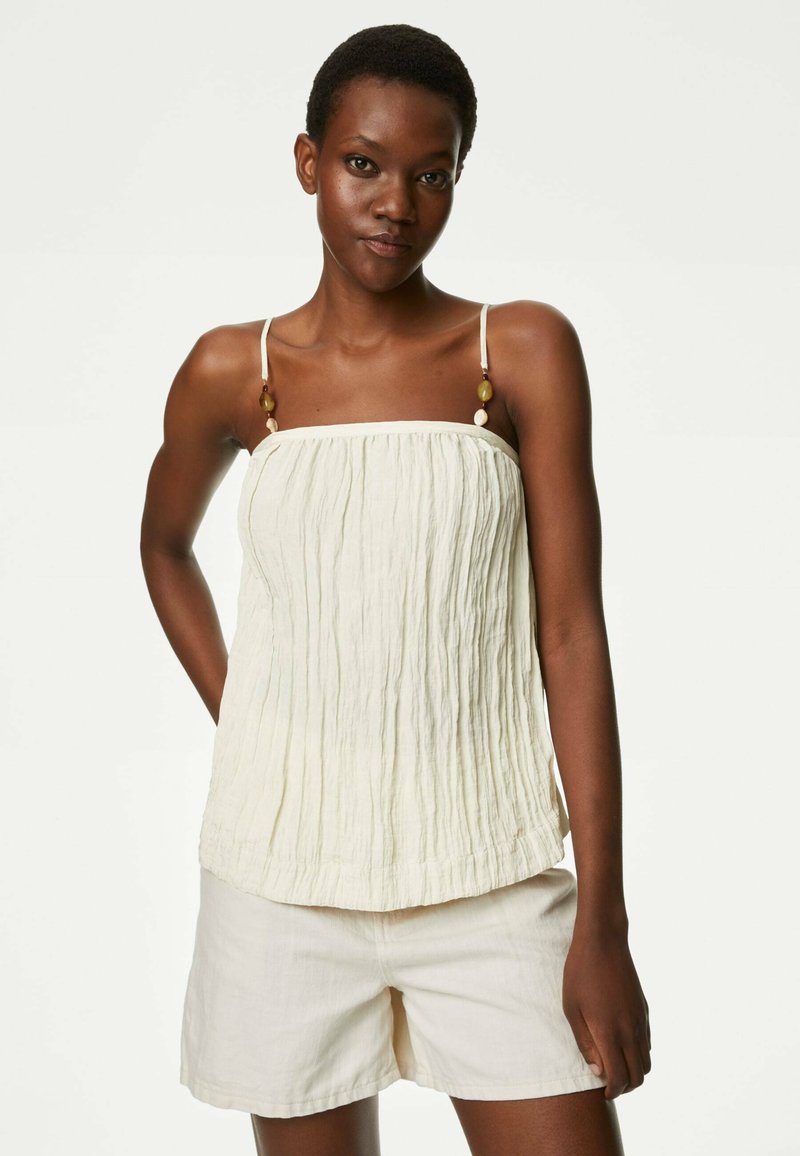 Marks & Spencer BEADED DETAIL - Top - ecru/wit - Zalando.nl