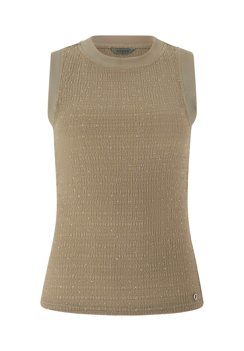 Guess FRANCINE SMOCK HOTFIX - Top - olivgrün/oliv - Zalando