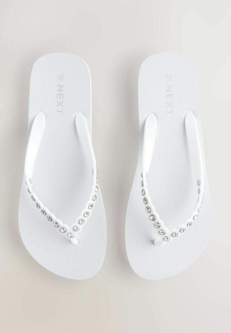 Next REGULAR FIT - JEWELLED BEACH - Pool slides - white - Zalando
