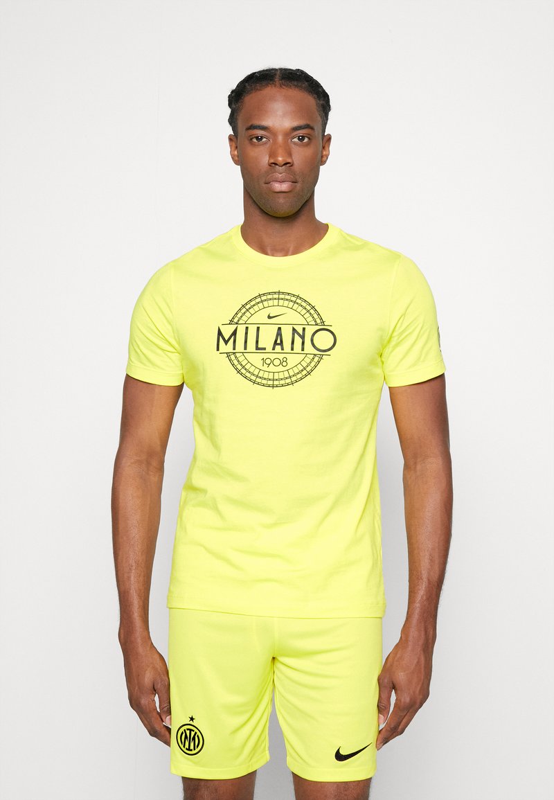 Nike Performance INTER MILAN VOICE TEE - T-Shirt print - vibrant yellow ...