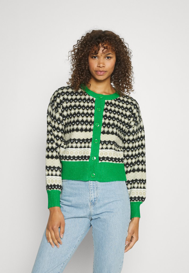 ONLY Tall ONLMADEA BUTTON CARDIGAN - Cardigan - green bee/slate green ...