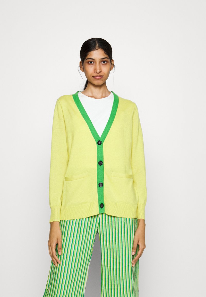 pure cashmere CLASSIC CARDIGAN - Gilet - lime/green/vert - ZALANDO.FR