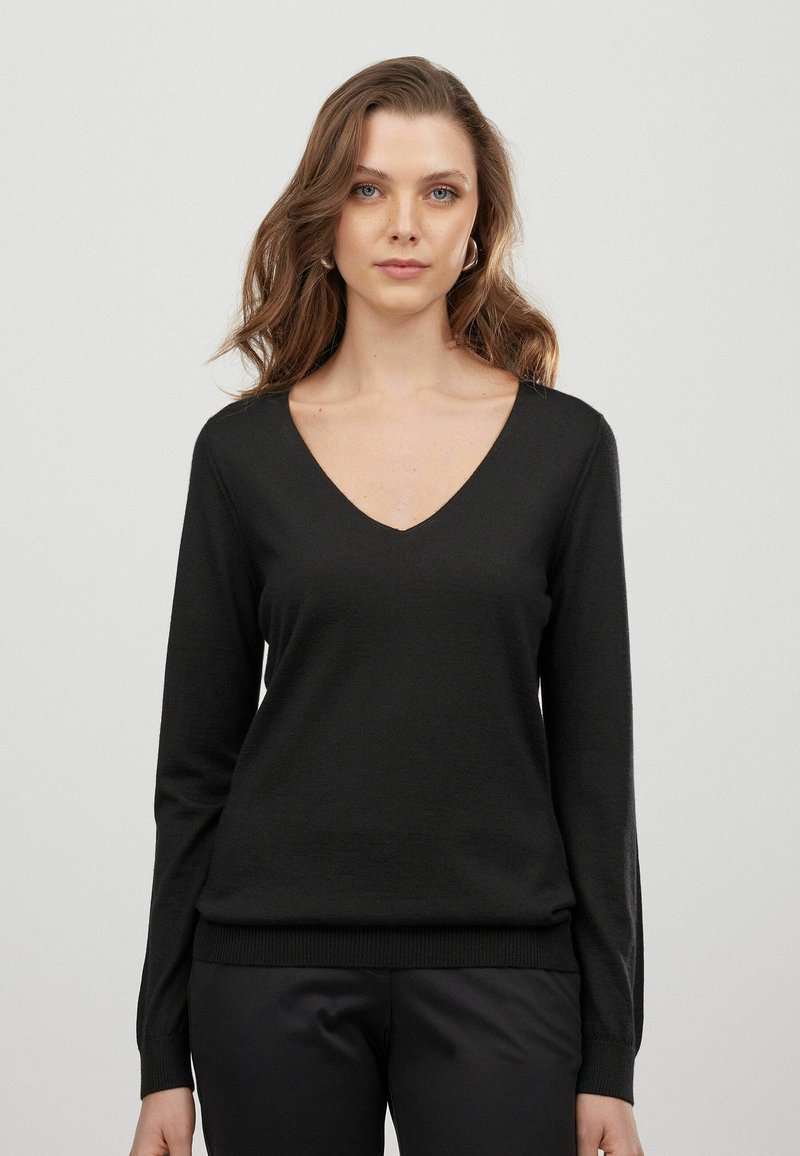 Falconeri V-NECK - Jumper - black - Zalando