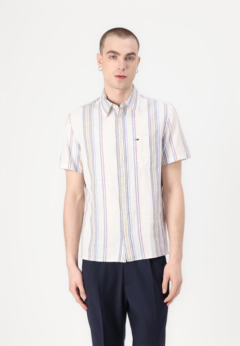 Tommy Jeans SLUB STRIPE SHIRT - Chemise - ancient white/écru - ZALANDO.FR