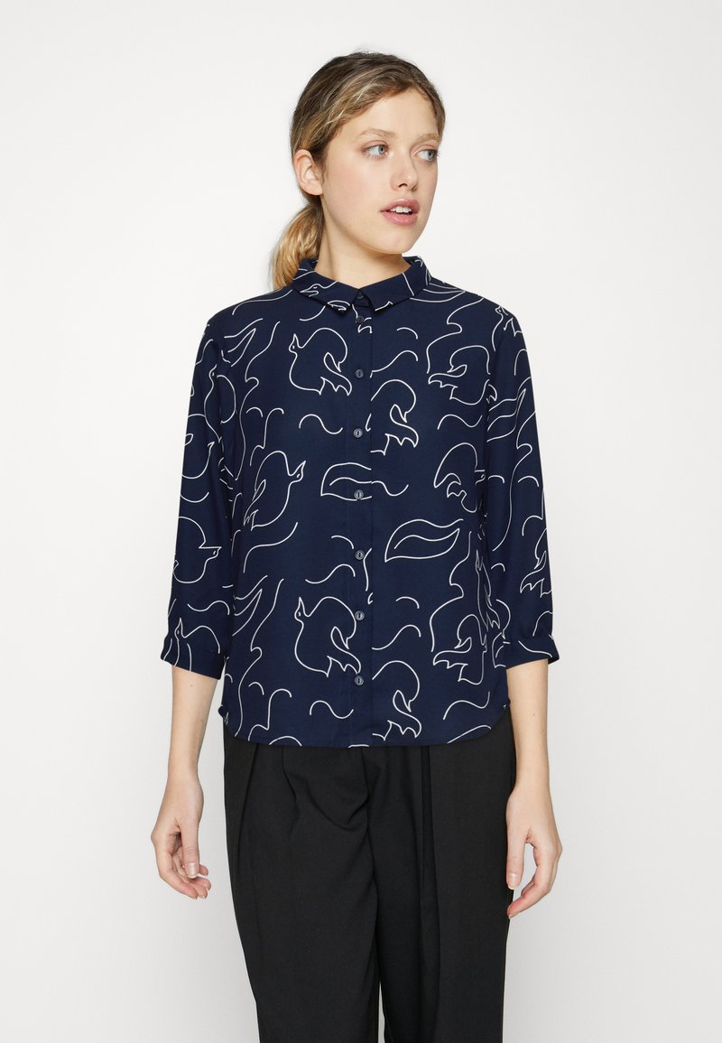 Monki Hemdbluse - dark blue/light blue/dunkelblau - Zalando.ch