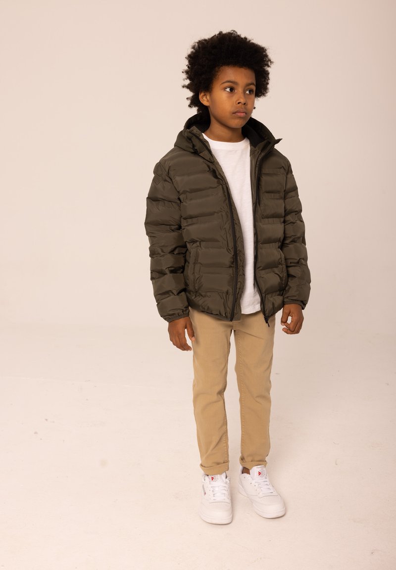 MINOTI HOODED PADDED PUFFER - Light jacket - khaki/dark green - Zalando.ie