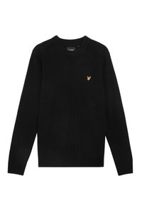 Lyle & Scott MID CREW NECK - Stickad tröja - jet black/svart - Zalando.se