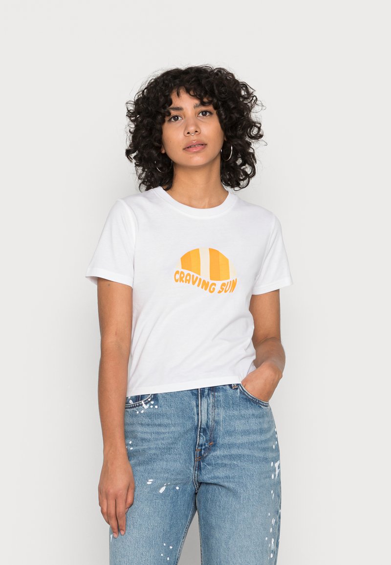 Envii KULLA SLIM TEE PRINT - Camiseta estampada - off-white/crema ...