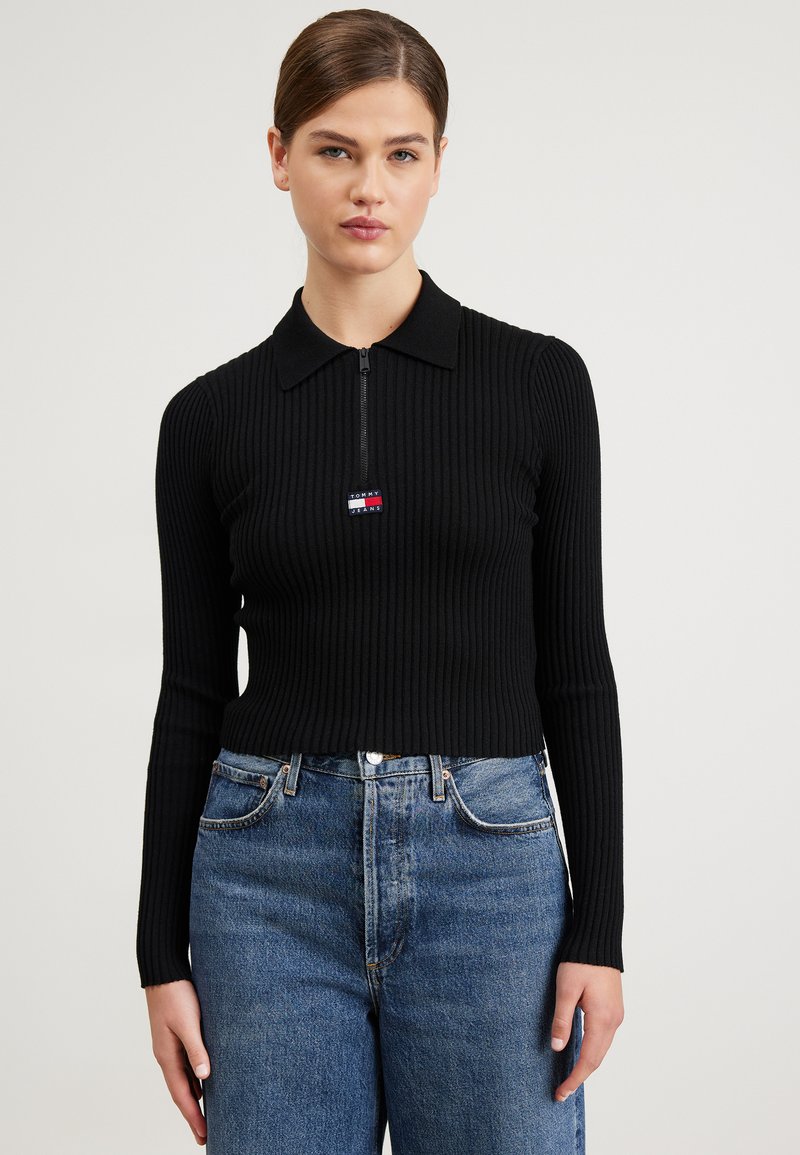 Tommy Jeans HALF BADGE - Pikkade varrukatega topp - black/must - Zalando.ee