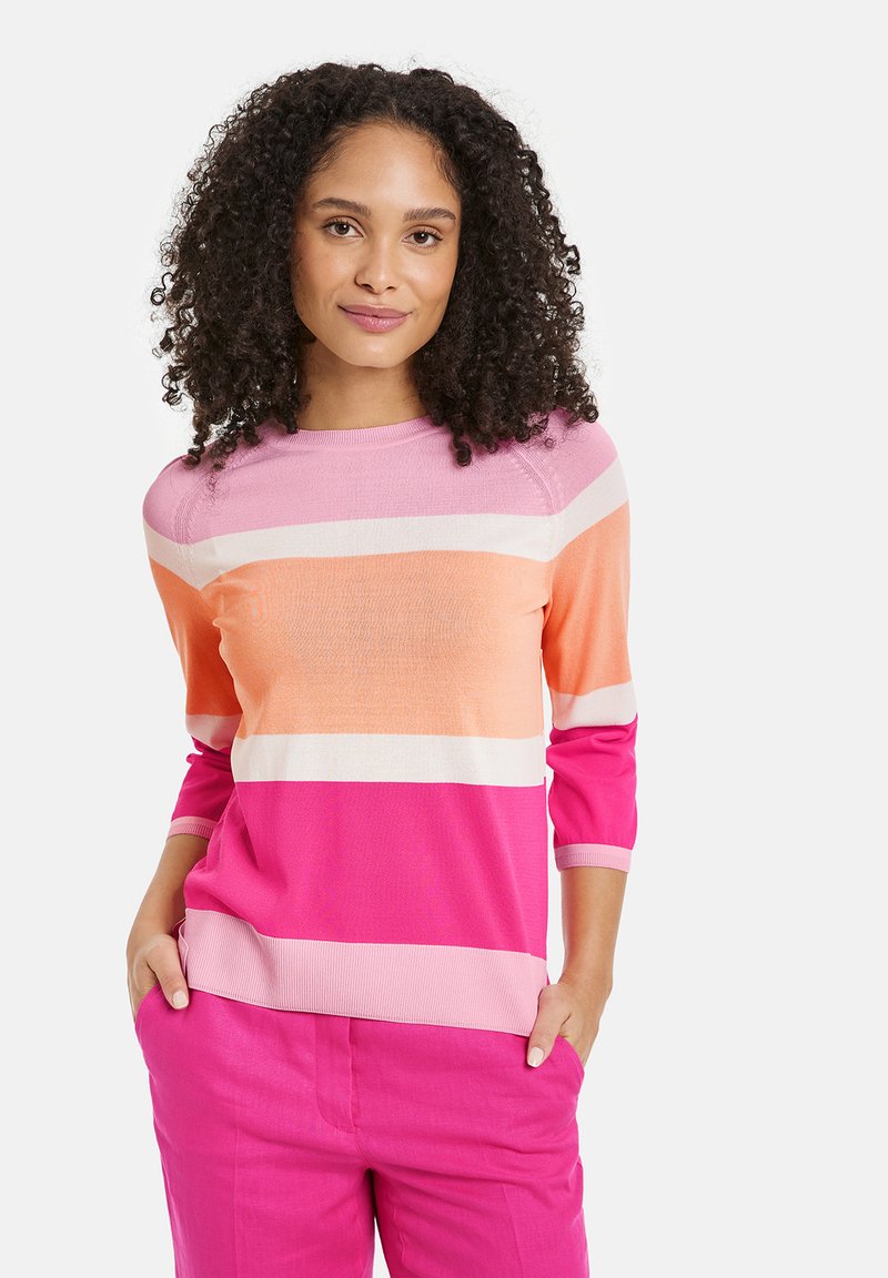 Gerry Weber 3/4 ARM - Jumper - lila pink rot orange ringel/light pink ...