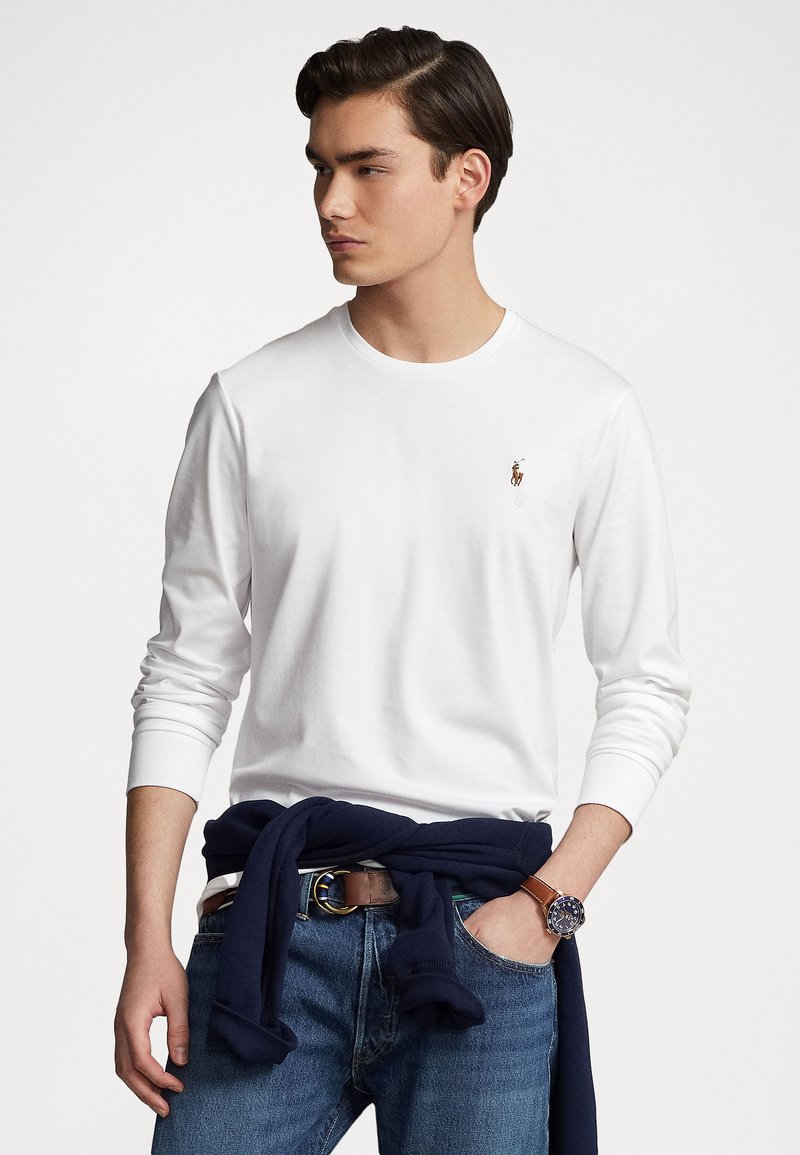 Polo Ralph Lauren LONG SLEEVE - Camiseta de manga larga - white/blanco ...