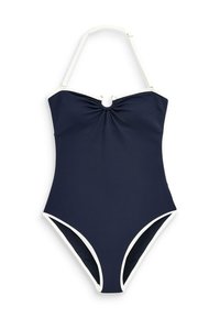 Next BANDEAU CONTRAST TUMMY CONTROL - Maillot de bain - navy blue cream ...