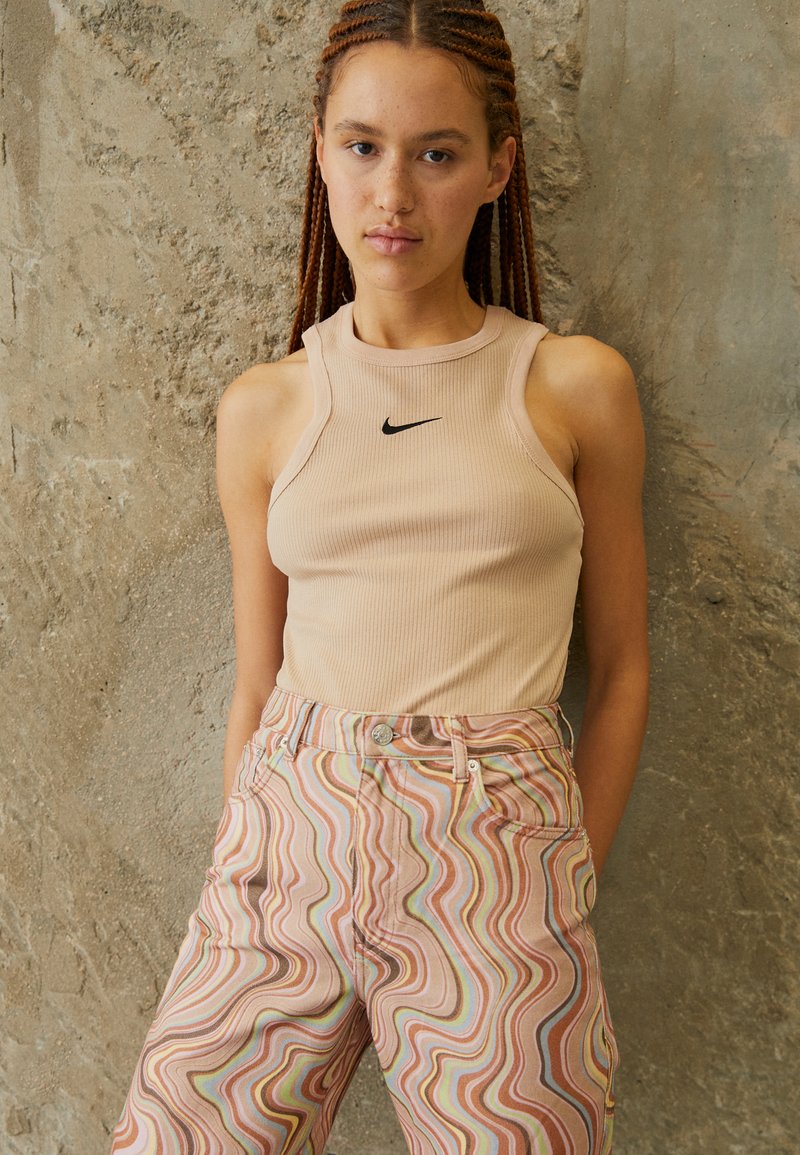 Nike Sportswear TREND TANK - Top - hemp/black/camel - Zalando.ie