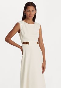 Lauren Ralph Lauren WEELANA SHORT SLEEVE DAY DRESS - Robe de jour - mascarpone cream/denim ...