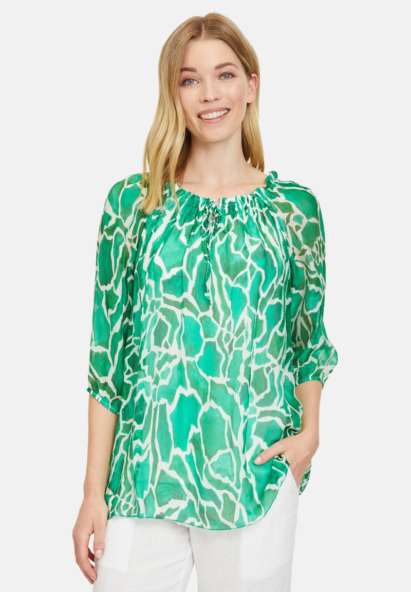 Bluse Grn Weiss