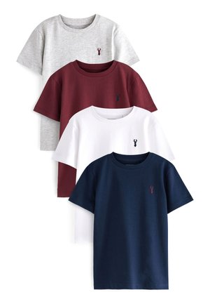 Abercrombie & Fitch 5 PACK - T-Shirt basic - white/dark grey/olive/pink/blue/weiß - Zalando.de