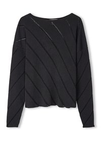 Ipekyol REGULAR FIT WITH DIAGONAL TRANSPARENT - Jumper - black - Zalando