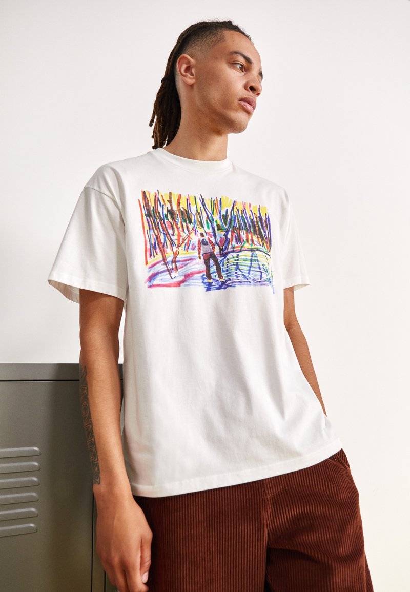 Carhartt WIP OLLIE ICY LAKE - Print T-shirt - white - Zalando.co.uk
