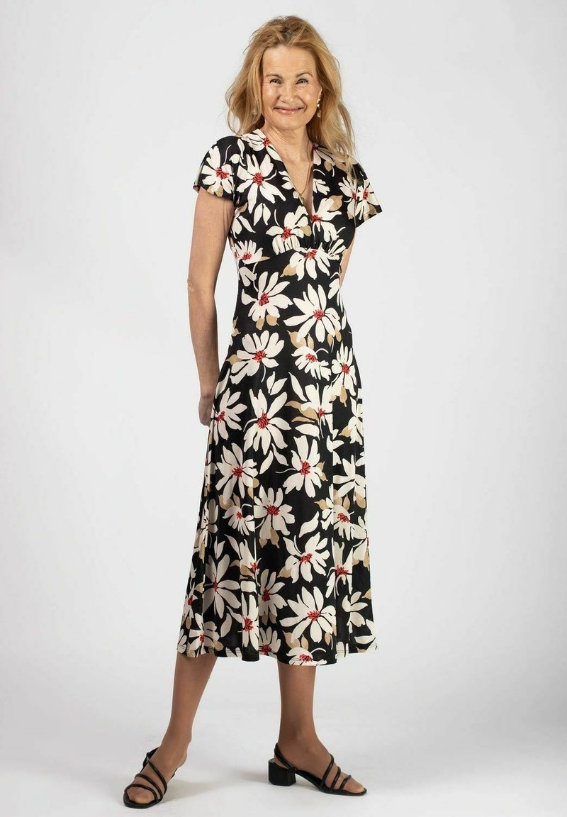 Stockholms Klänningsfabrik FREJA - SPRING - Trikoomekko - black/musta ...