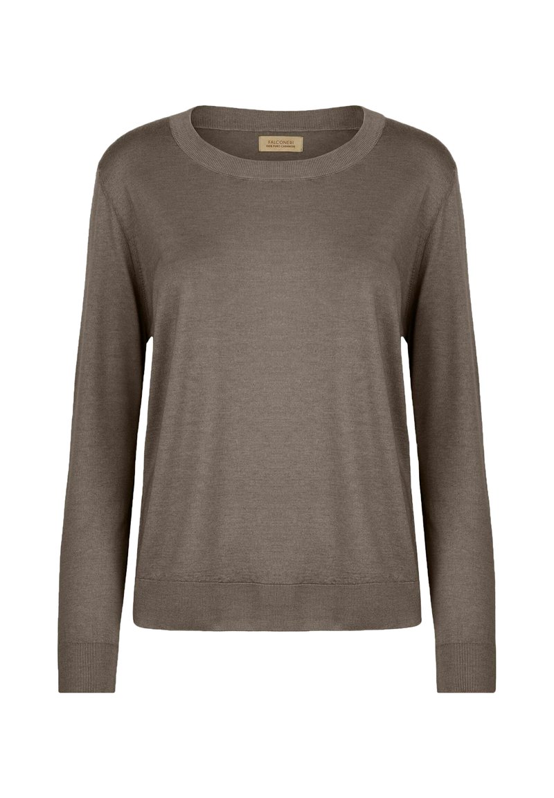 Falconeri ULTRAFINE CREW NECK - Stickad tröja - mottled light brown ...