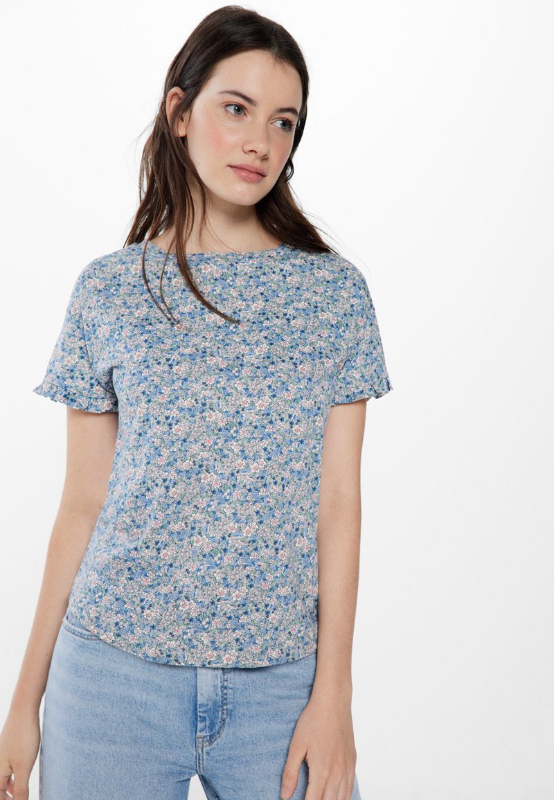 Springfield T-Shirt print - blue/blau - Zalando.de