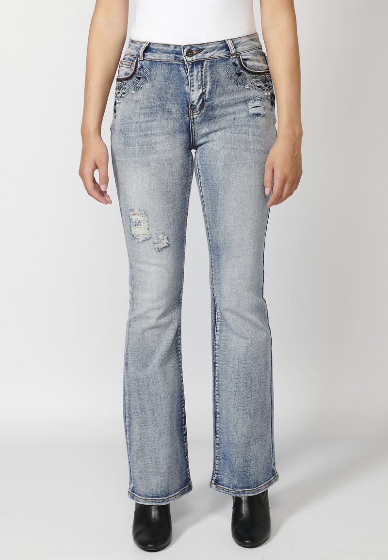Koroshi LONG BELL - Jean bootcut - azul cl light blue/bleu clair ...