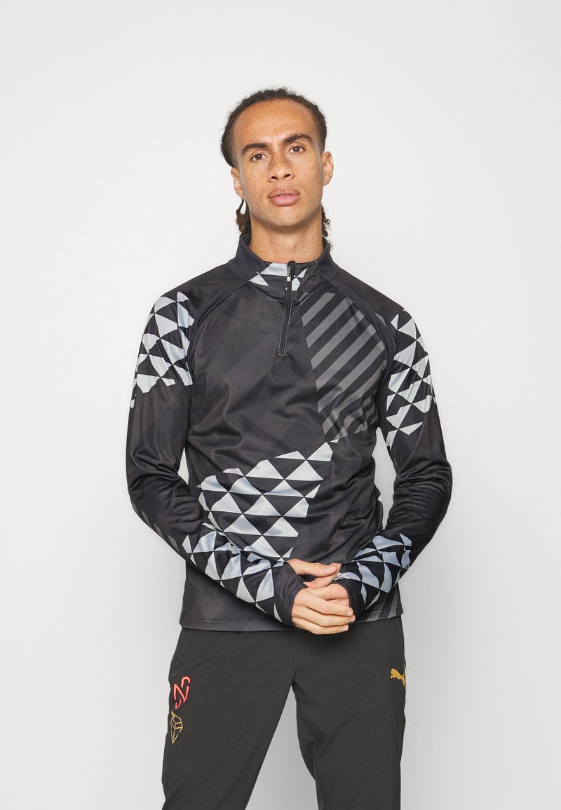 Puma INDIVIDUAL GRAPHIC - Long sleeved top - smoked pearl/phantom black ...