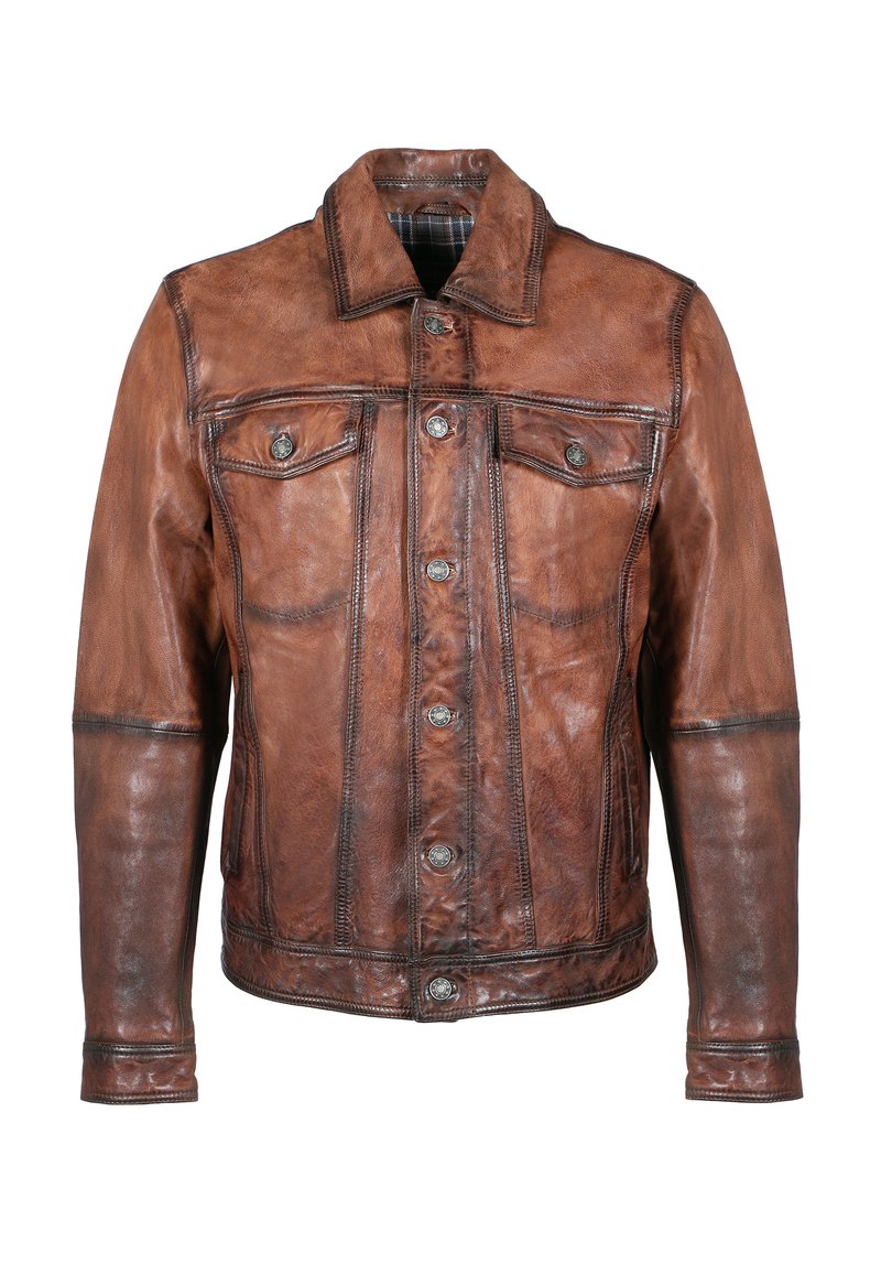 Freaky Nation Leren jas - saddle/bruin - Zalando.nl