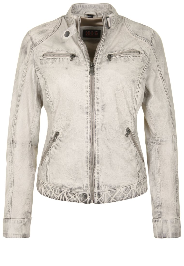H.I.S SAIMINA - Lederjacke - stone/grau - Zalando.ch