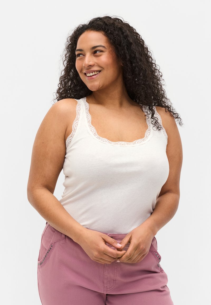 Zizzi WITH TRIM - Top - white/weiß - Zalando.de