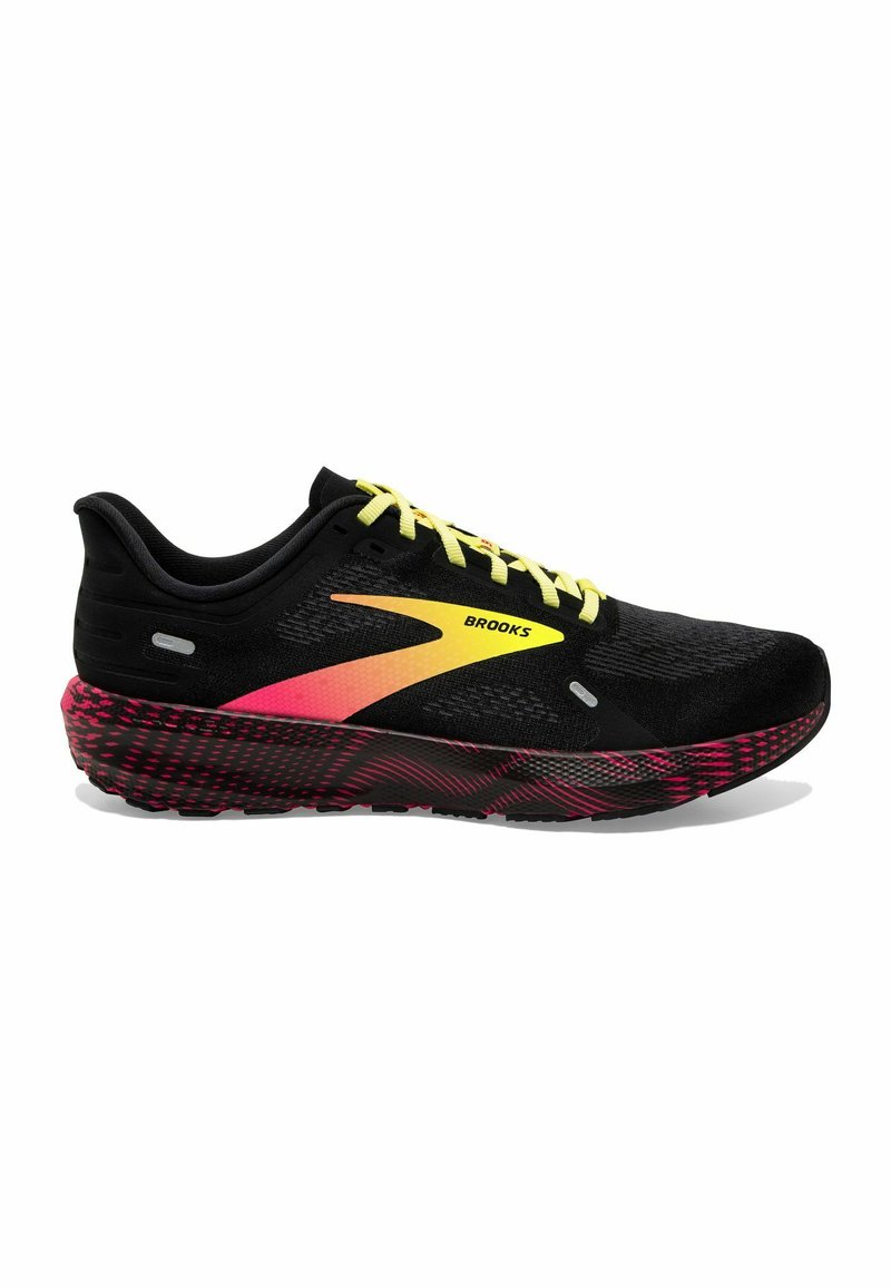 Brooks LAUNCH 9 - Laufschuh Straße - black pink yellow/schwarz - Zalando