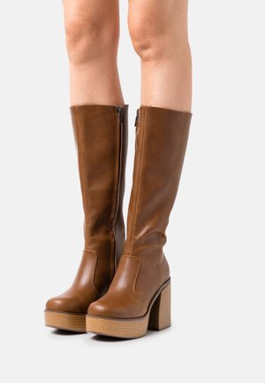 Marco Tozzi Platform-saappaat - chestnut/ruskea - Zalando.fi