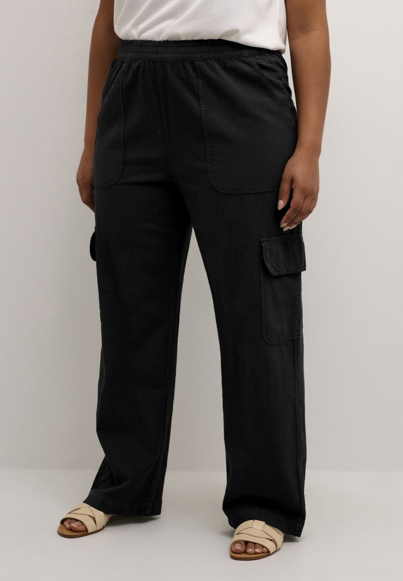 Kaffe Curve - Bojówki/czarny melanż - Zalando.pl