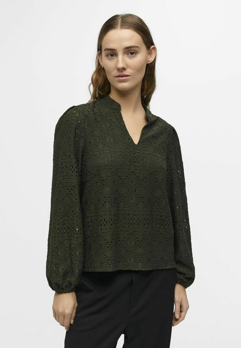 Object OBJFEODORA - Bluse - duffel bag/khaki - Zalando.dk