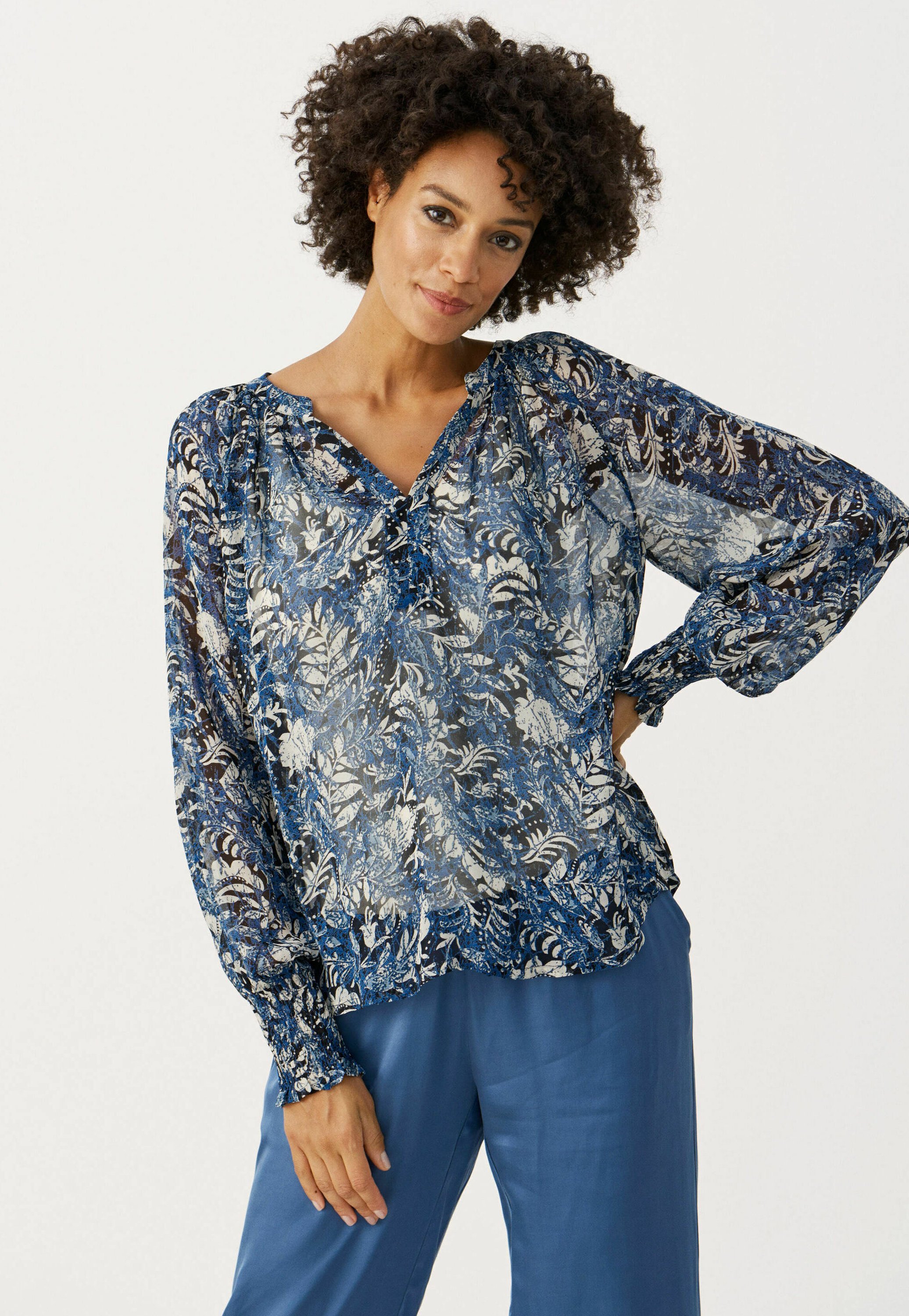 Part Two KETTA - Bluse - moonlit ocean marble print/blau - Zalando.ch