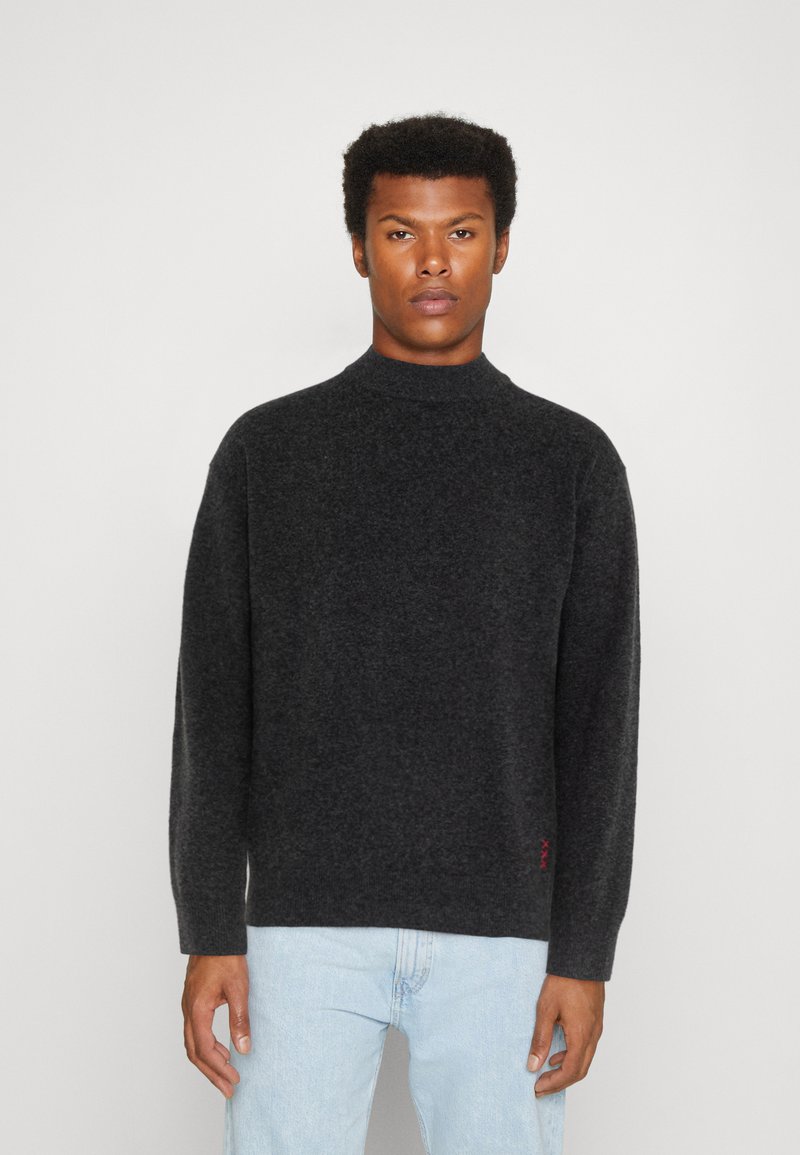 Scotch & Soda DROPPED SHOULDER BASIC - Trui - moondust/donkergrijs ...