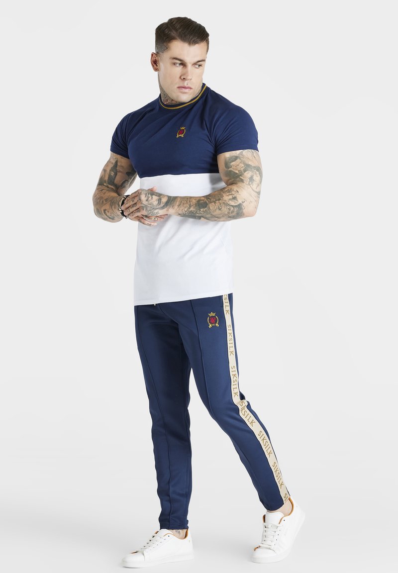 SIKSILK CREST CUT SEW SHORT SLEEVE - T-shirt print - navy / white ...