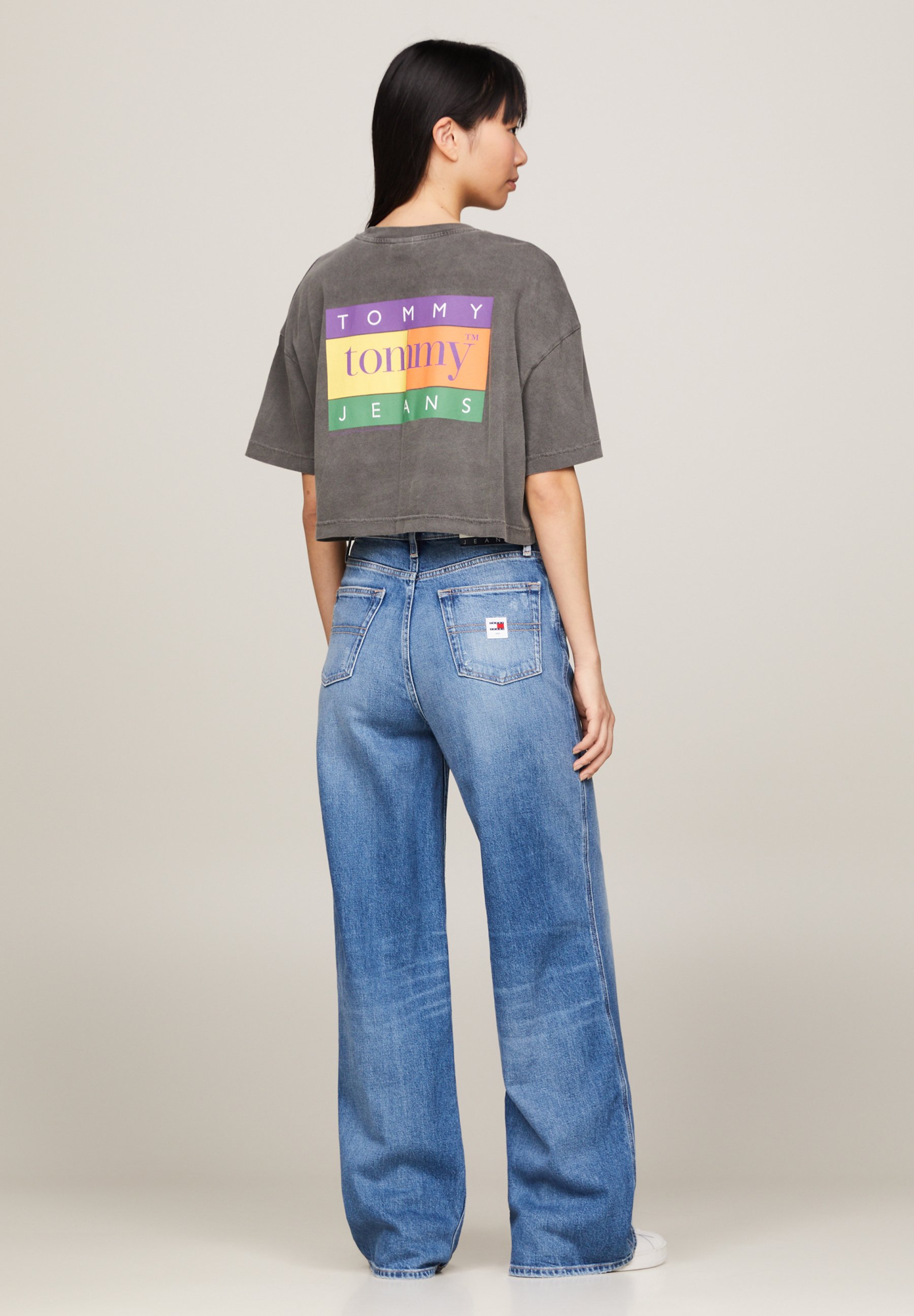 Tommy Jeans OVS CRP FLAG - T-Shirt print - black/schwarz - Zalando.ch