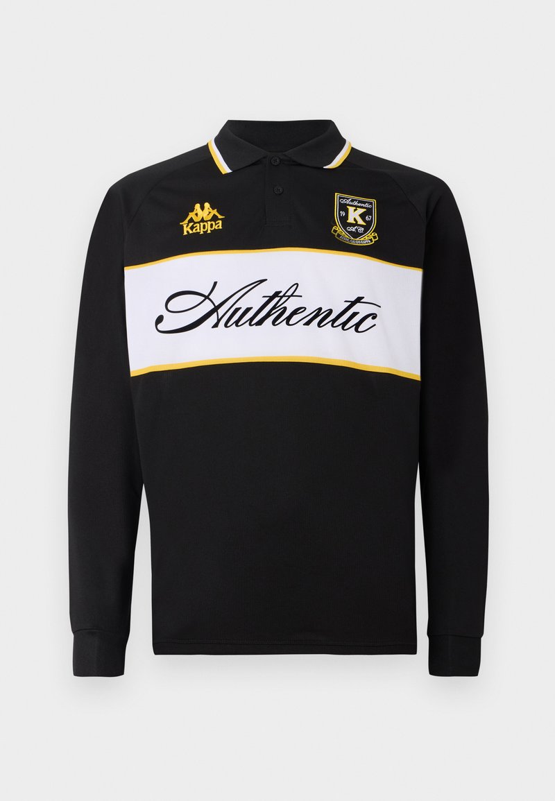 Kappa AUTHENTIC ODRAN - Polo shirt - black/yellow spectra/white/black ...