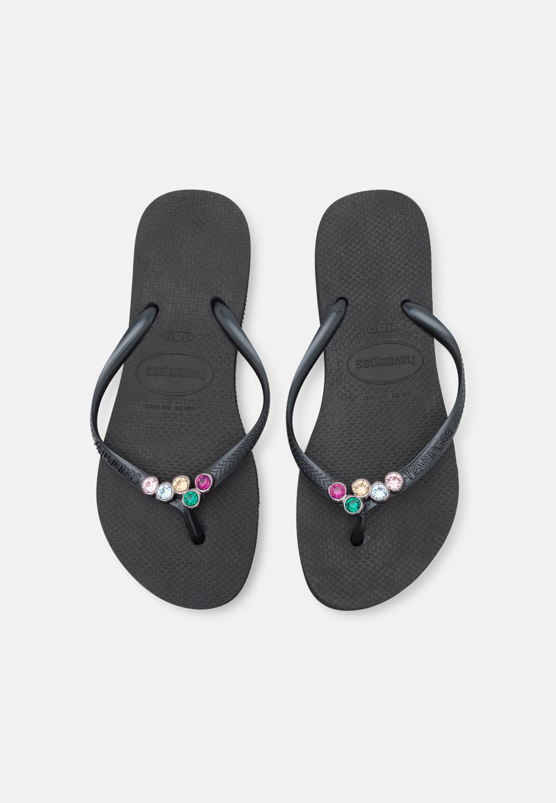 Havaianas SLIM FLATFORM LUXURY - T-bar sandals - black - Zalando
