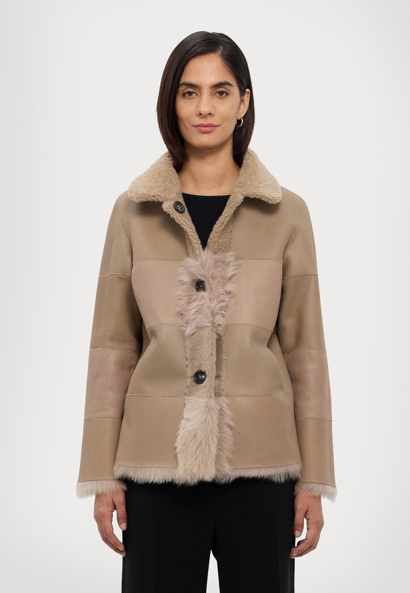 STUDIO ID Læderjakker - sand - Zalando.dk