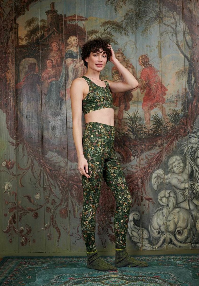 Pip Studio BELLA LONG TUTTI I FIORI - Leggings - Trousers - dark green ...