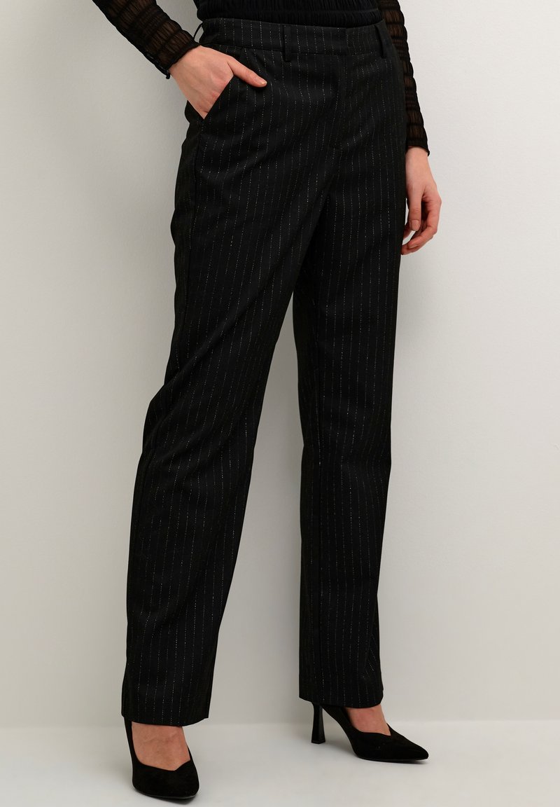 Cream VANDA - Pantalon classique - deep black pinstripe/noir - ZALANDO.FR
