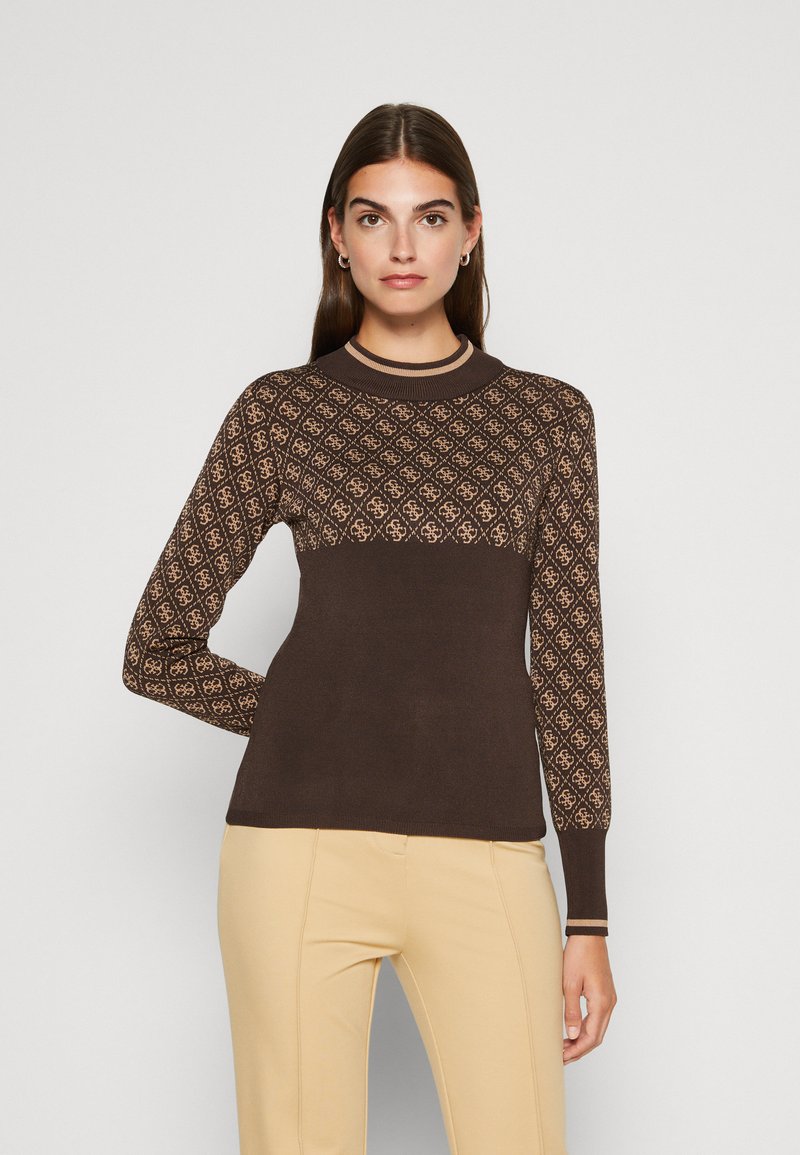 Guess LISE 4G - Pulover - coffee and sand comb/maro - Zalando.ro