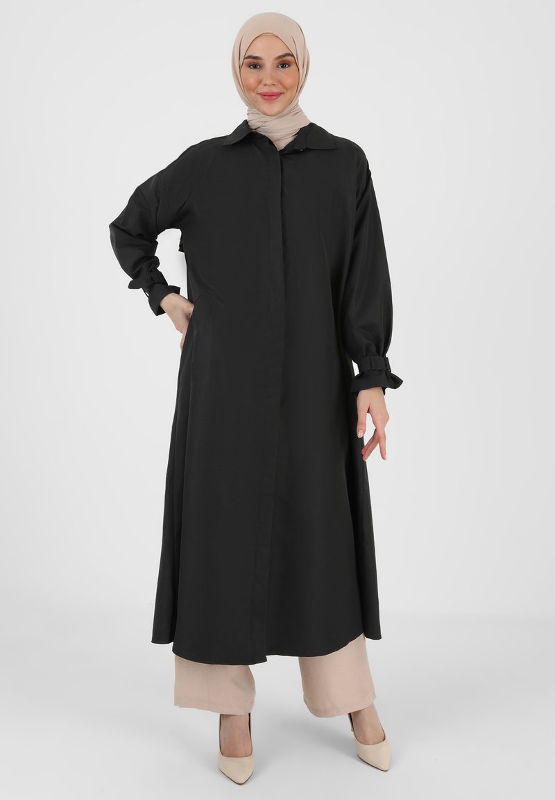 Modanisa POINT COLLAR - REFKA - Trenchcoat - black/zwart - Zalando.nl