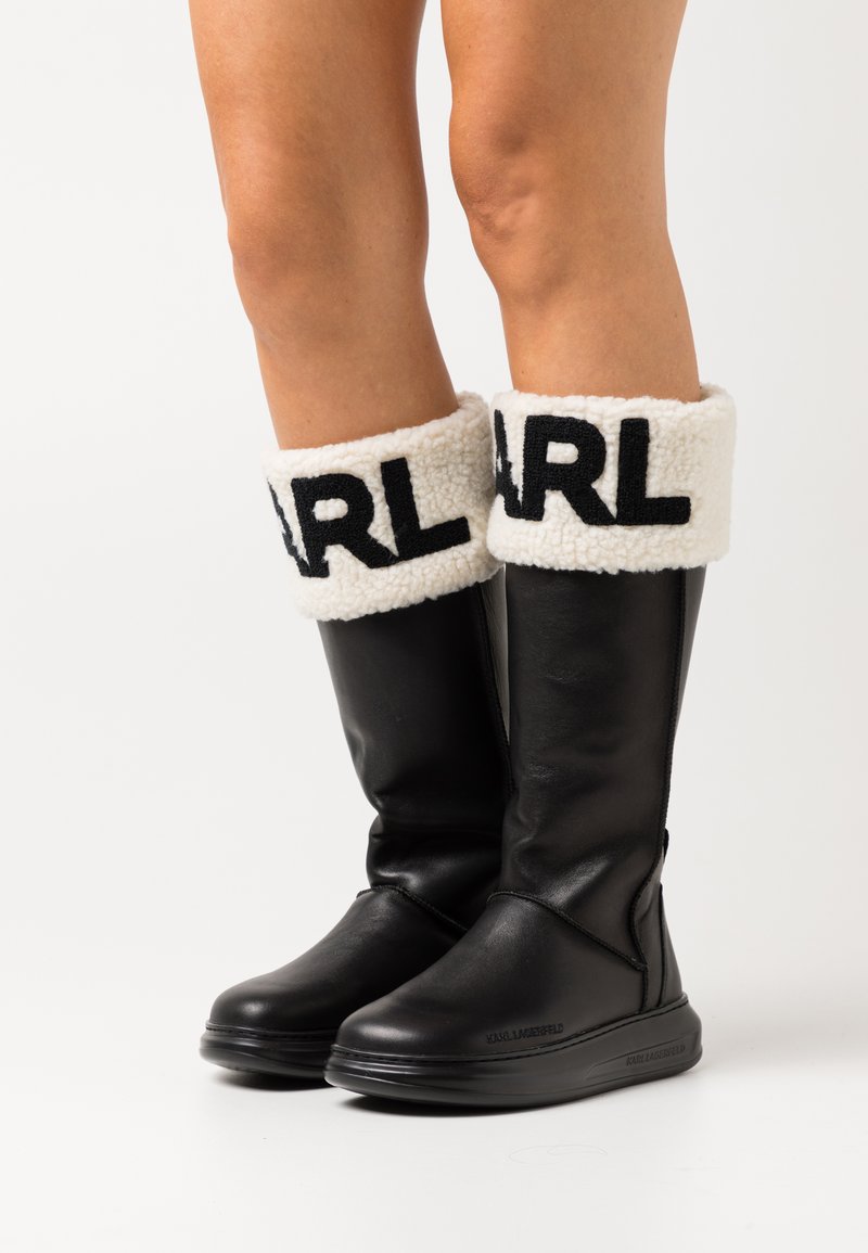 KARL LAGERFELD KAPRI KOSI HIGH BOOT - Boots - black /white/black ...
