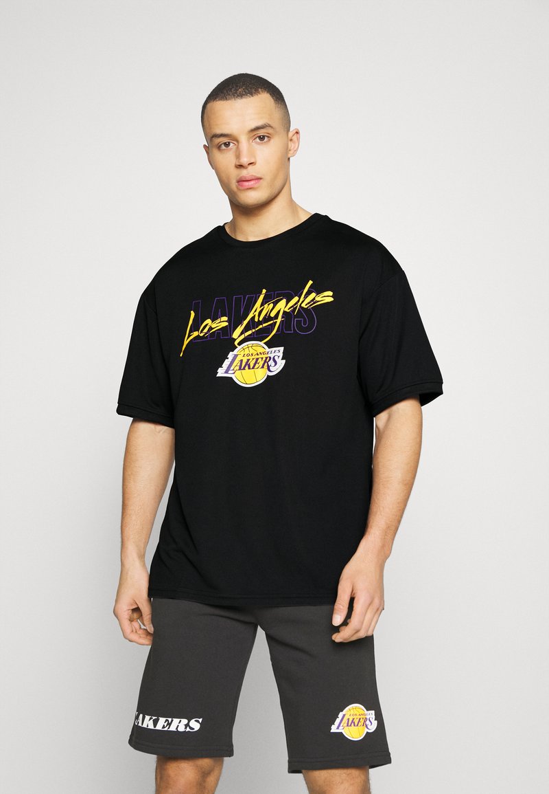 New Era NBA LOS ANGELES LAKERS SCRIPT TEE - Club wear - black - Zalando