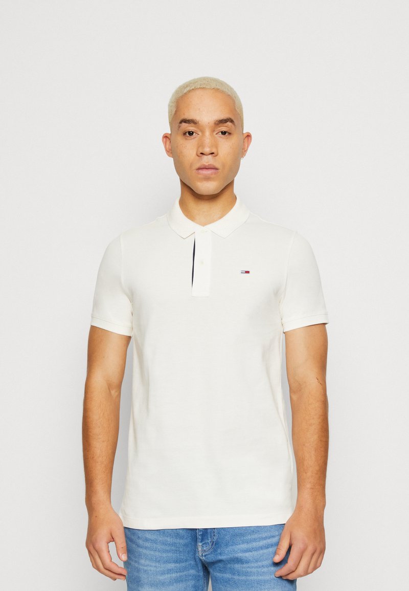 Tommy Jeans SLIM PLACKET - Polo shirt - ancient white/off-white - Zalando